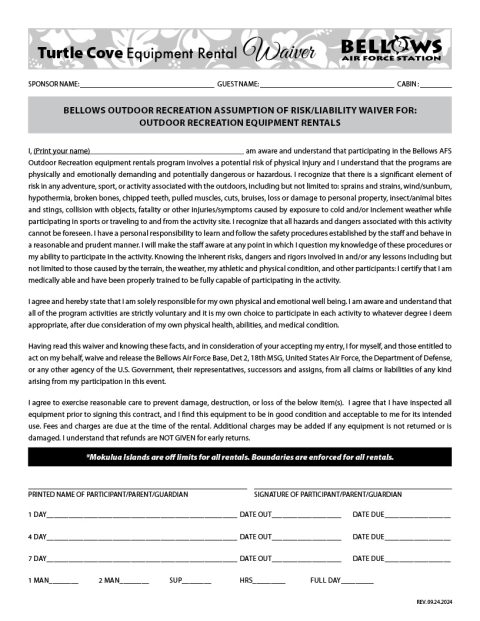 Checklists & Forms | Bellows Air Force Station